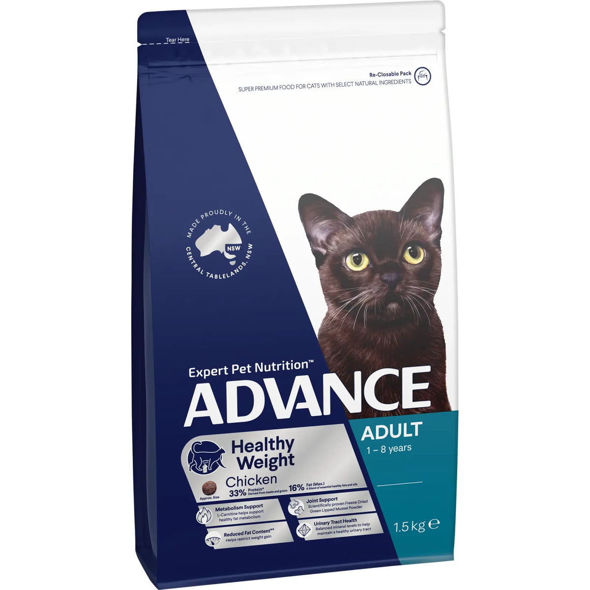 Advance Cat Adult Healthy Weight Chicken 1.5kg — World 4 Pets
